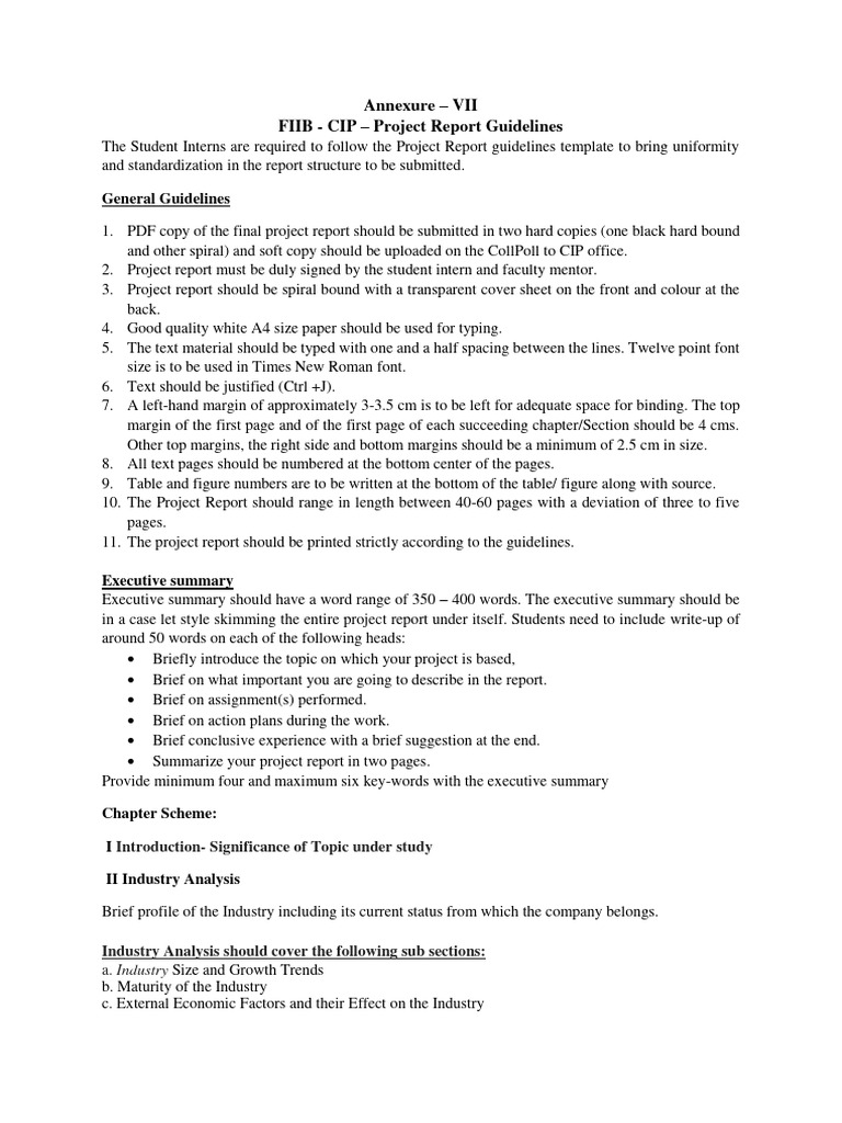 Annexure VII (Project Guidlines) | PDF | Business