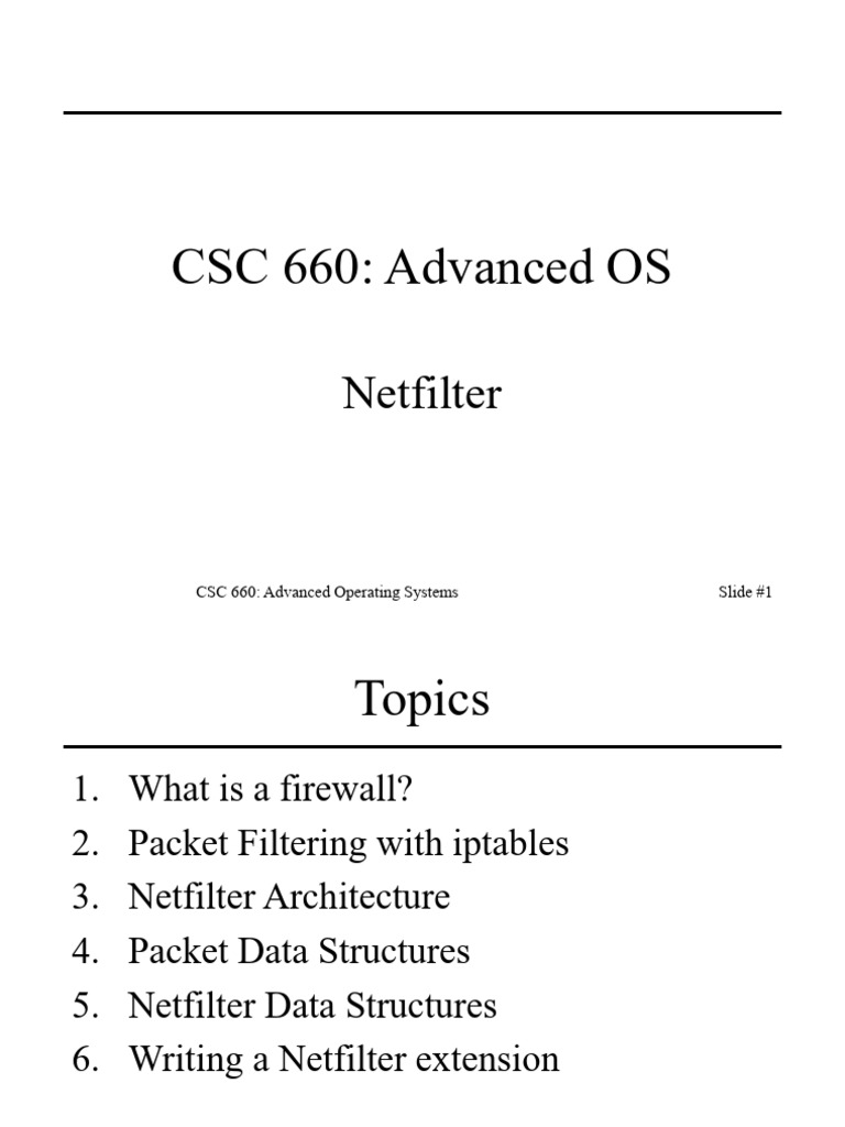 lecture_09_netfilter | Download Free PDF | Transmission Control Protocol | Firewall (Computing)
