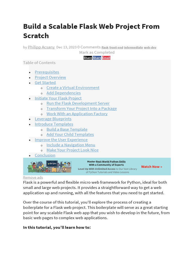 Build a Scalable Flask Web Project From Scratch | PDF | World Wide Web ... Build a Scalable Flask Web Project From Scratch | PDF | World Wide Web ...