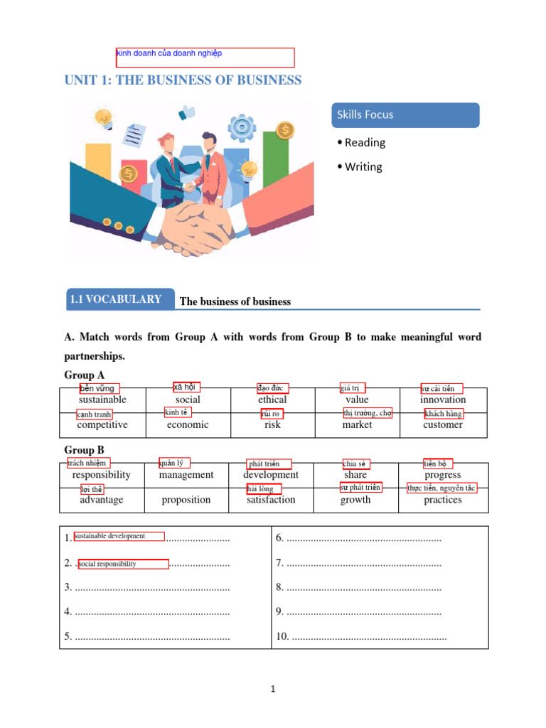 Ebook Cob1 Unit 1 Tieng Anh Chuyen Nganh Cob | PDF | Business | Limited Liability Company