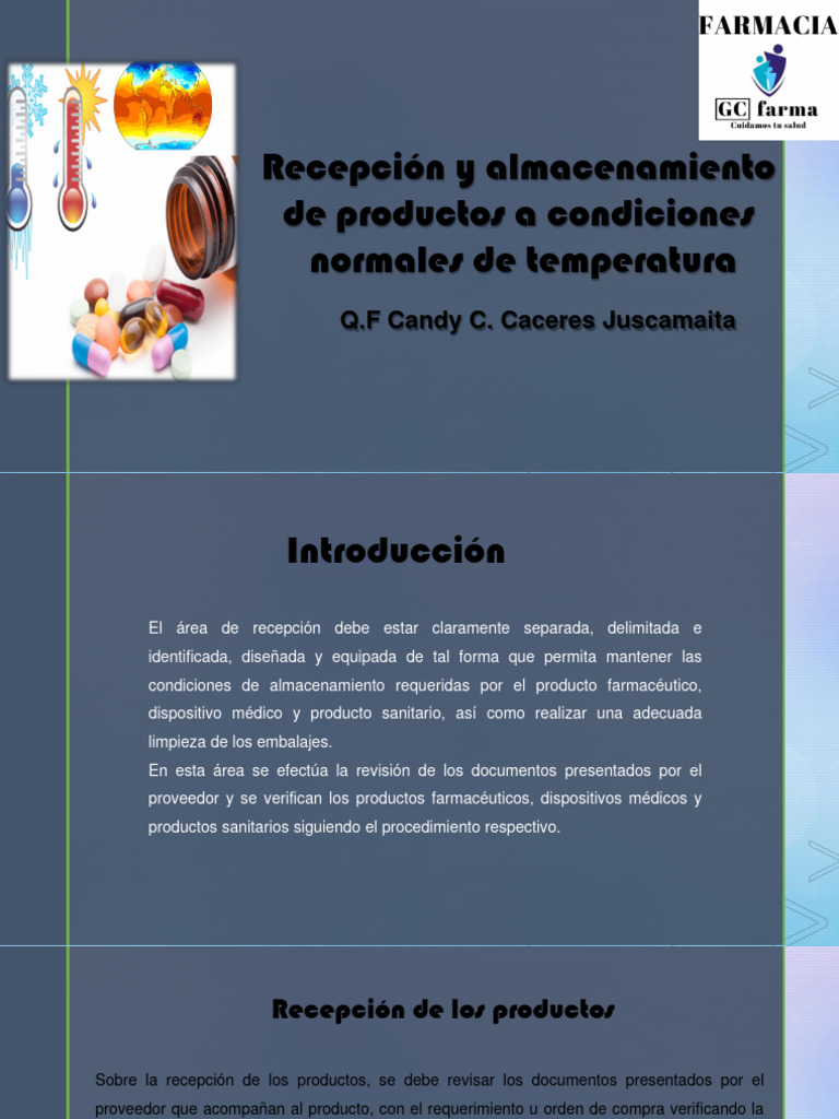 Recepcion y Almacenamiento de Productos A Condiciones Normales de ...