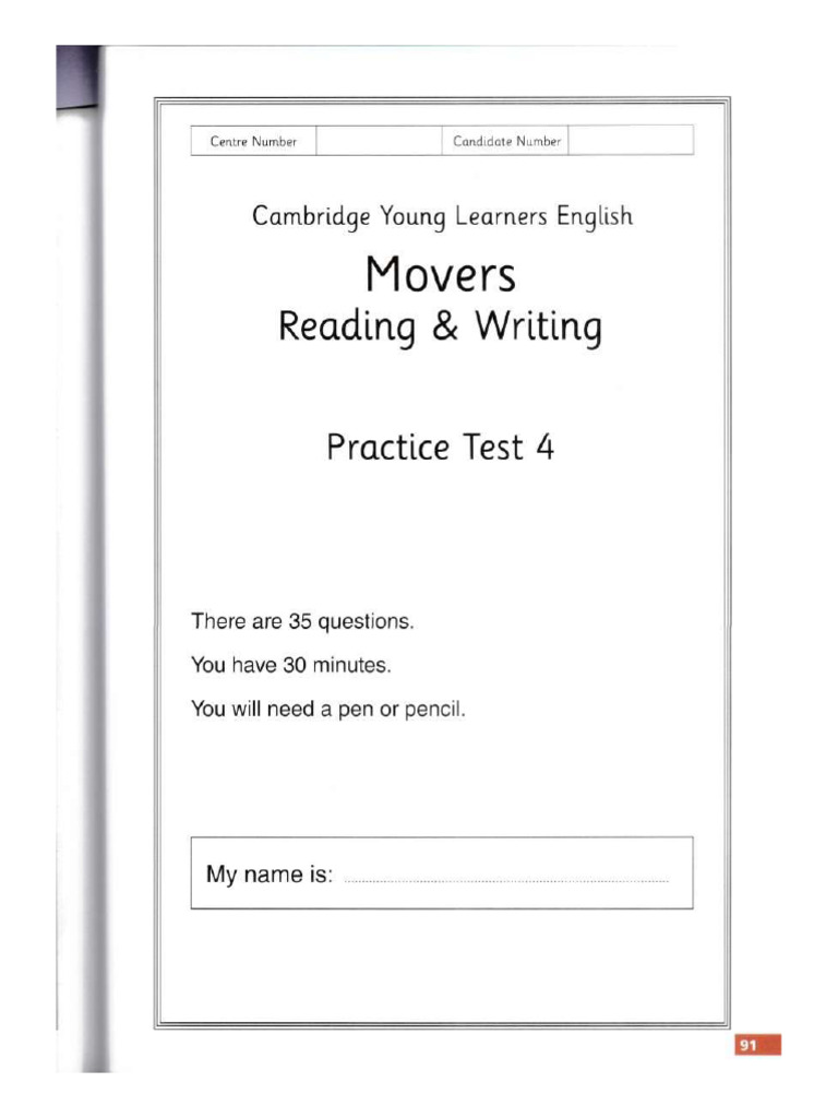 Reading + Writing test 4 | PDF