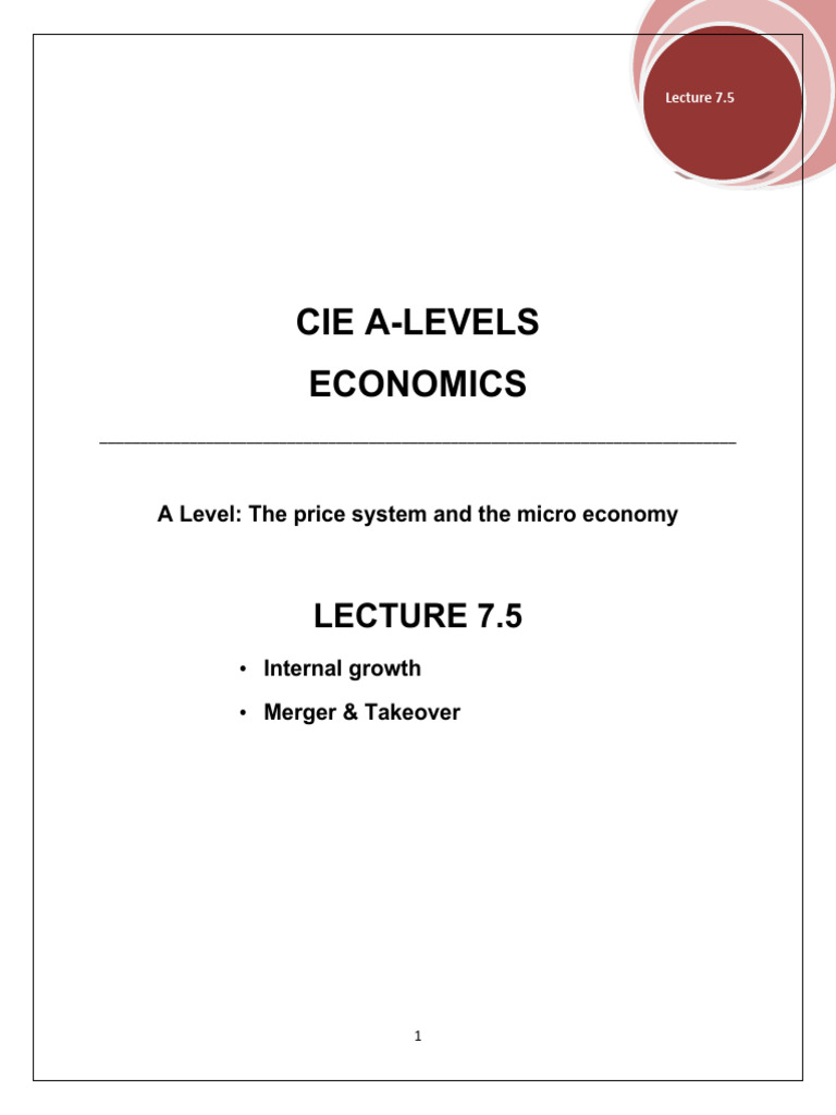 Lecture 7.5 | PDF | Mergers And Acquisitions | Takeover Lecture 7.5 | PDF | Mergers And Acquisitions | Takeover