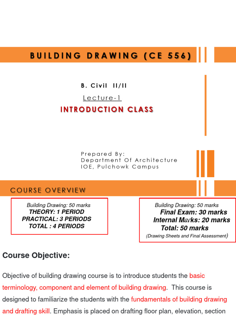 Introduction-Class-Building-Drawing | PDF | Drawing | Civil Engineering