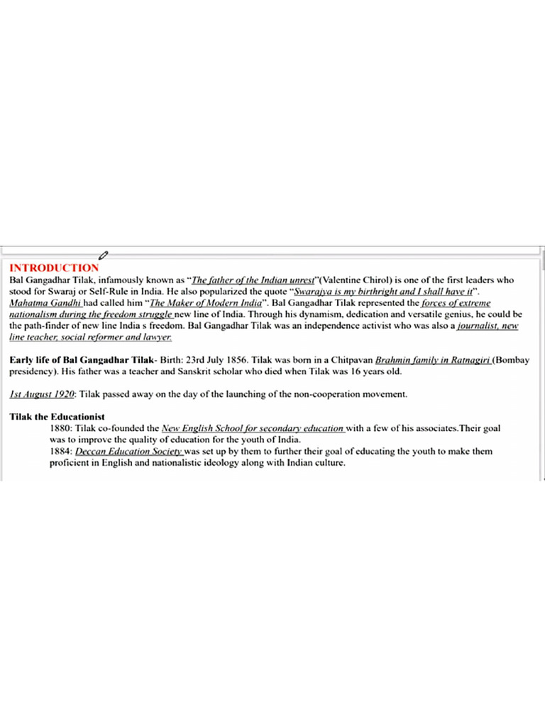 Bal Gangadhar Tilak | PDF