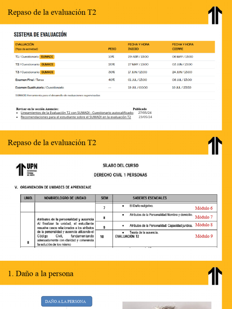 Repaso Evaluación T2 | PDF | Daños y perjuicios | Psique (psicología)