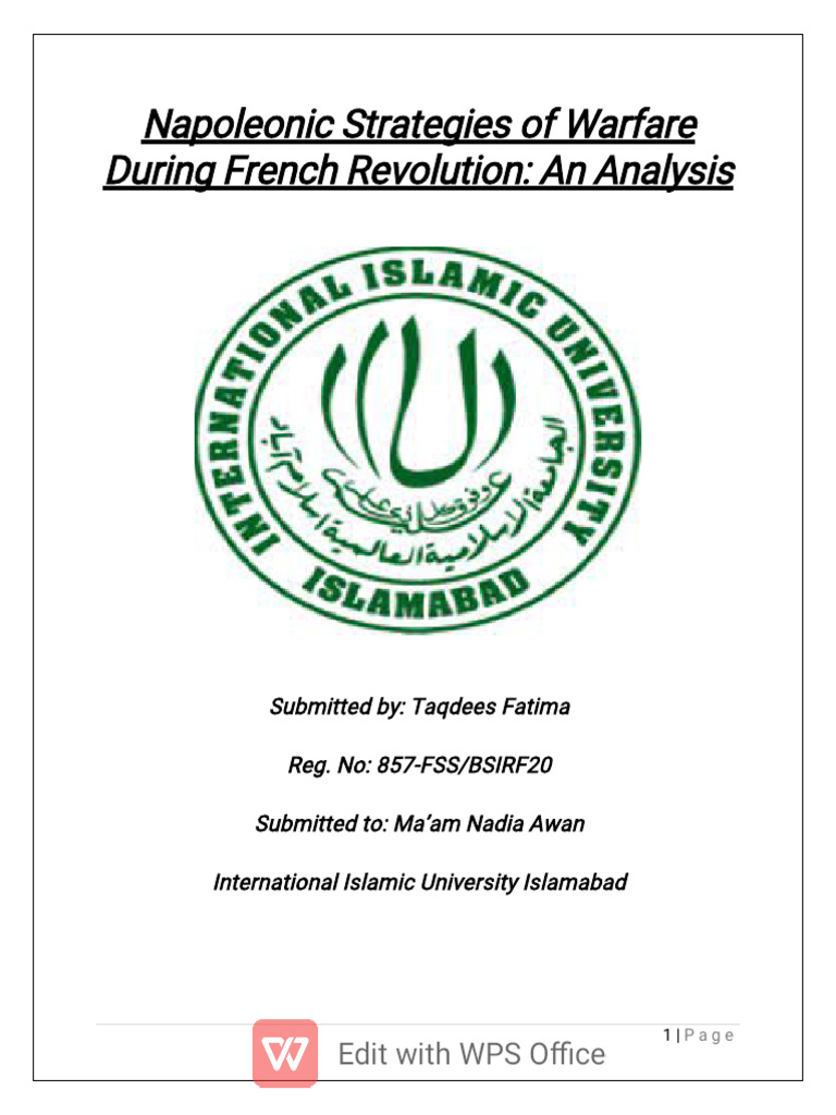 Napoleonic Strategies of Warfare During French Revolution | PDF ...