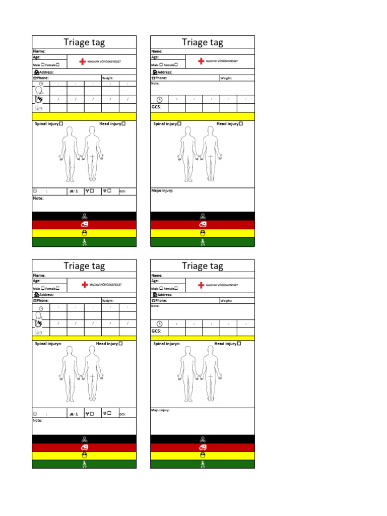 Triage Tag Hungarian Red Cross | PDF | Emergency Medical Services ...