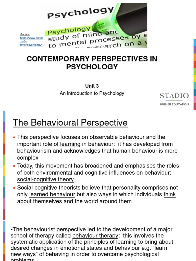 Contemporary Perspectives in Psychology (2) - 1 | PDF | Humanistic ...