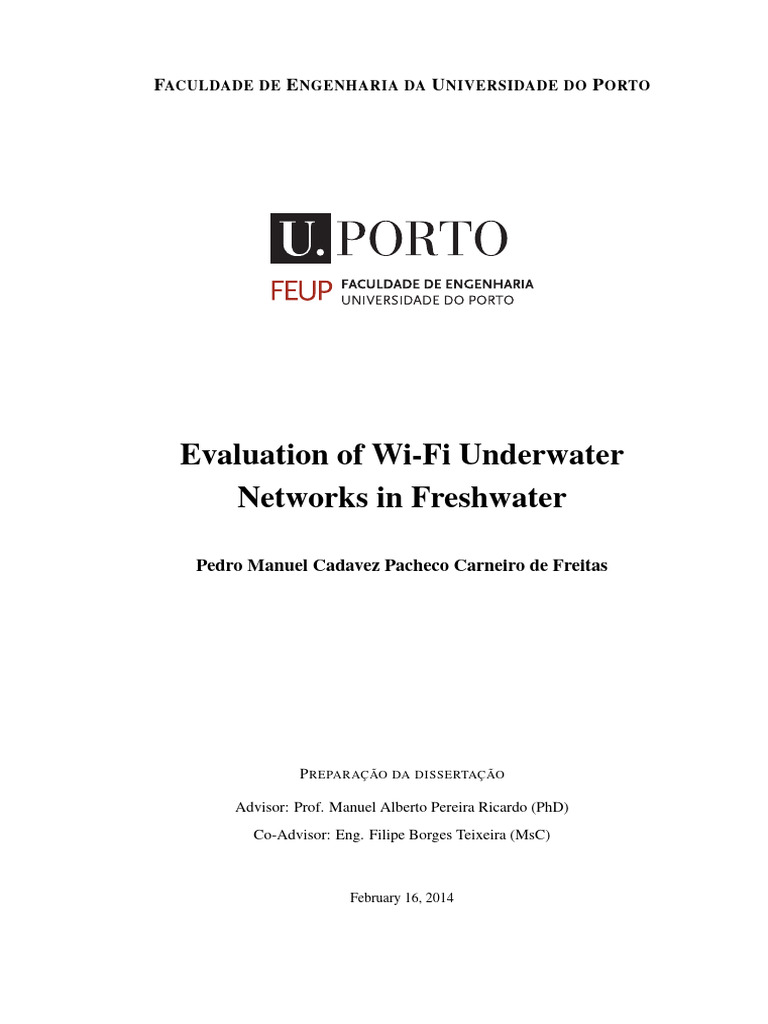 Evaluation Of Wi Fi Underwater Networks In Freshwater Pdf Ieee 802 11 Wi Fi