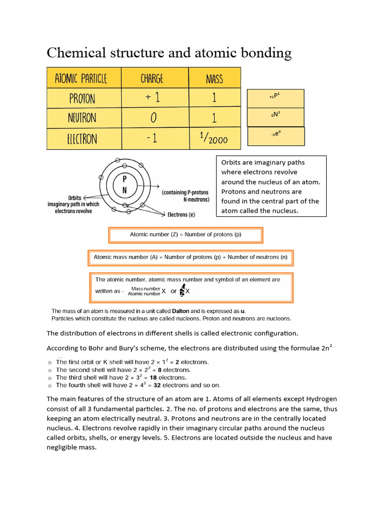 Chemical Structure and Atomic Bonding | PDF | Ion | Atoms