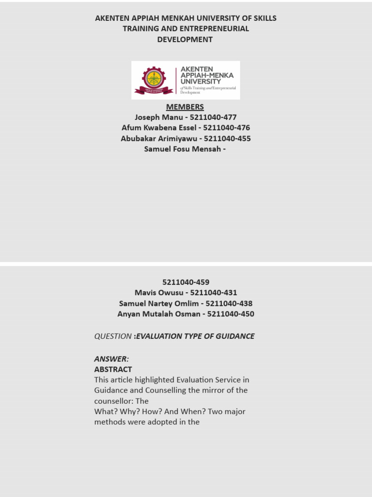 GUIDANCE G9 PP | PDF | Evaluation | Experiment