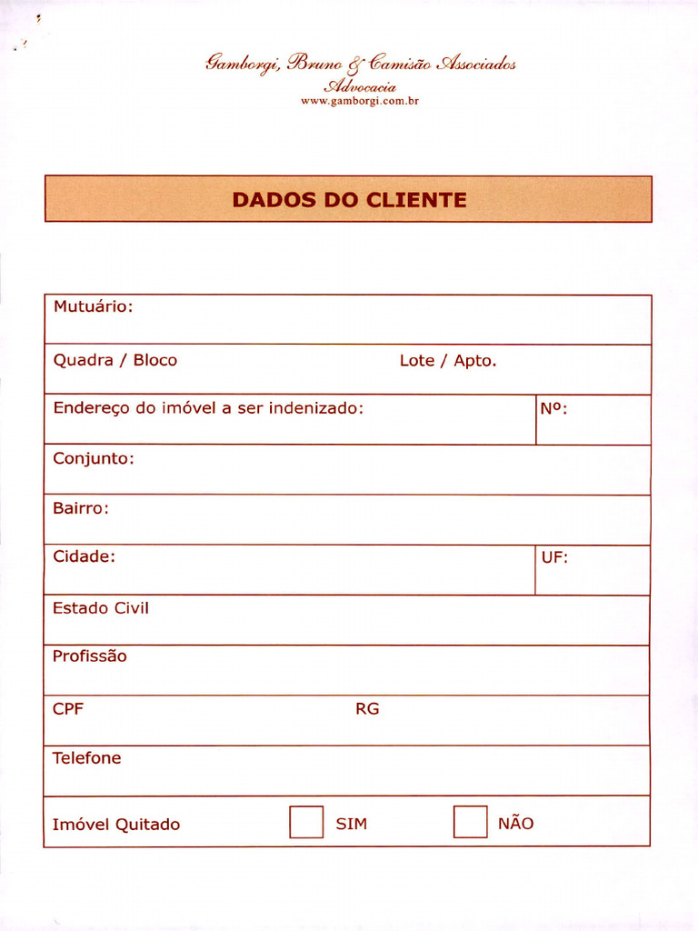 Dados Do Cliente - Colorido | PDF