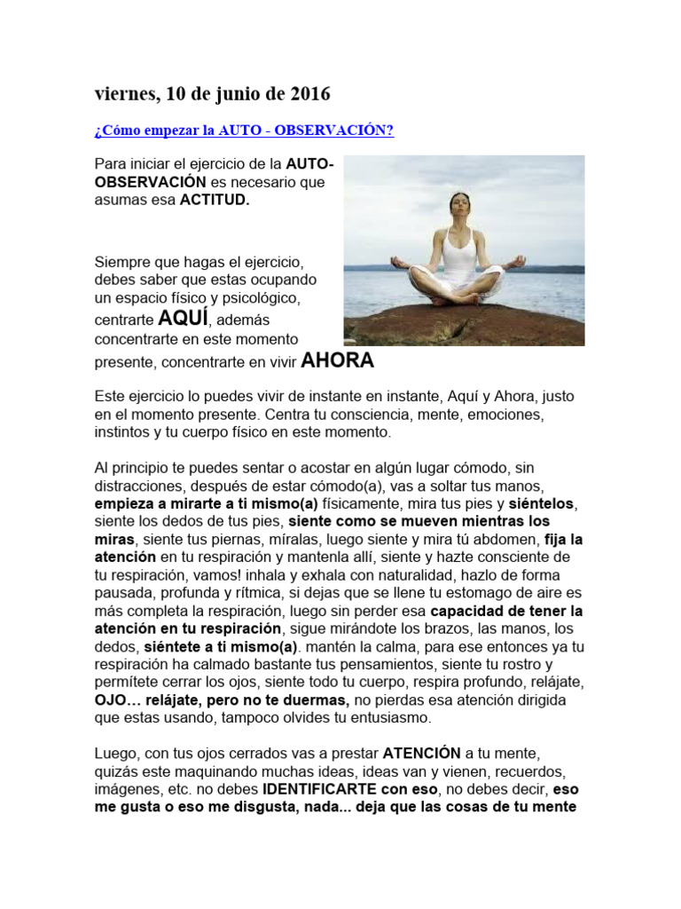 ¿Cómo Empezar La AUTO - OBSERVACIÓN | PDF | Las emociones | Mente