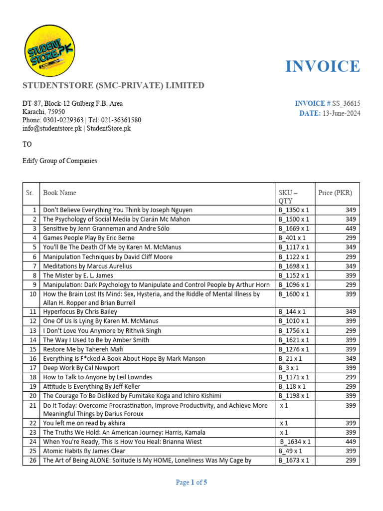 Service Invoice | PDF