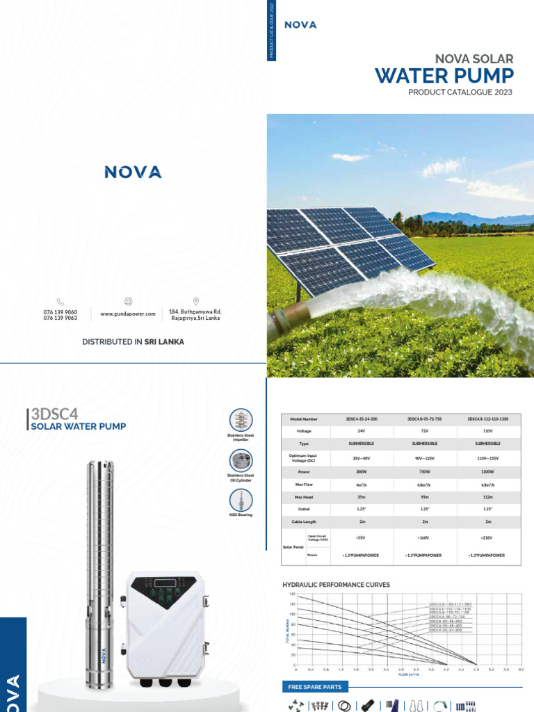 Solar Water Pump Catalogue Sri Lanka | PDF | Mains Electricity | Pump