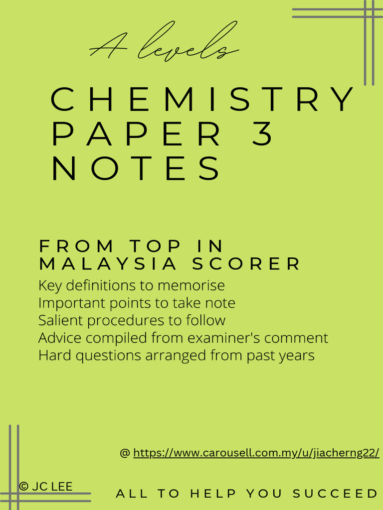 1 AS Chemistry Paper 3 Notes | PDF | Titration | Chemistry