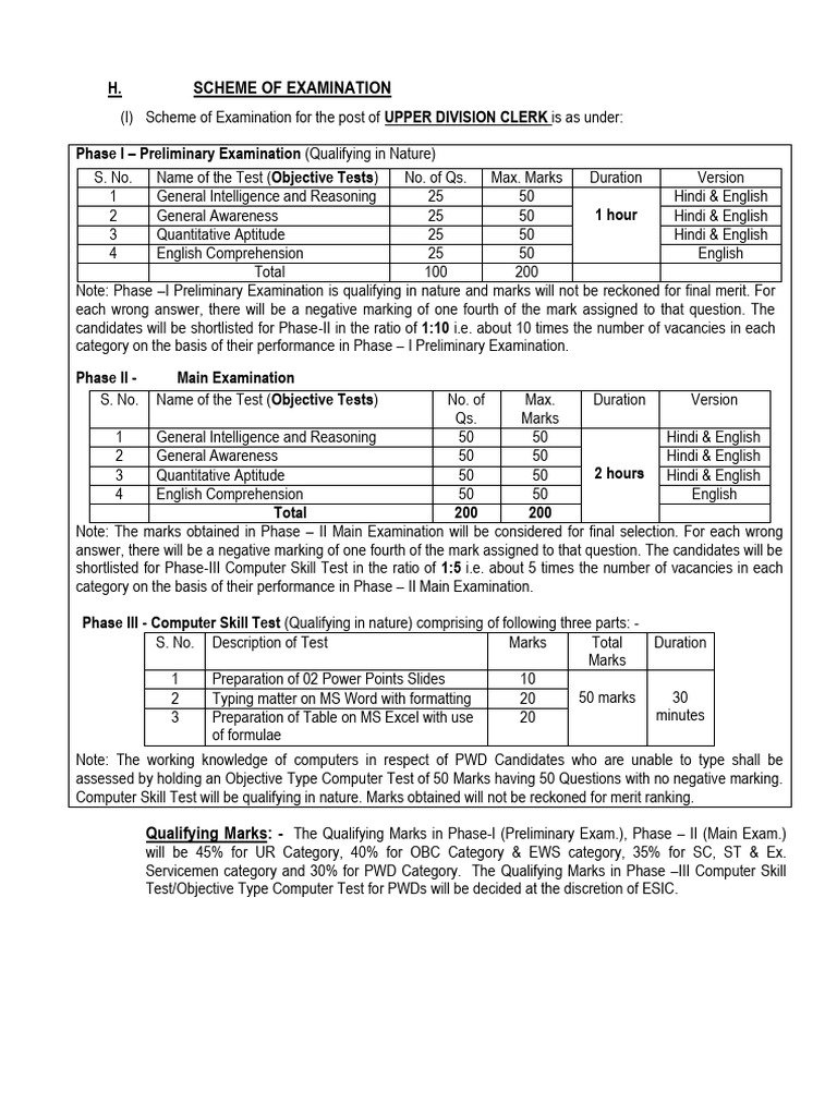 UDC, Stenographer & MTS Exam Scheme | PDF | Phases Of Clinical Research ...