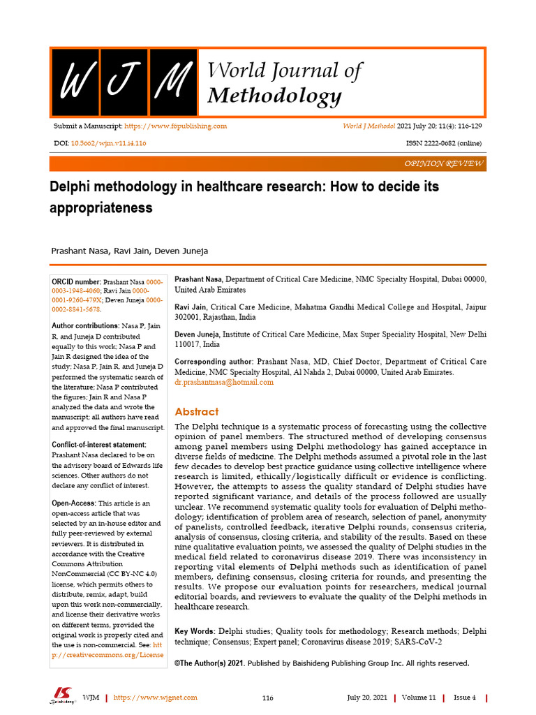 Delphi Methodology | Download Free PDF | Surgery | Methodology