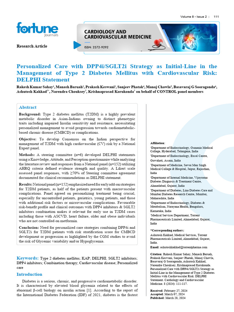 DPP4i+SGLT2i in T2DM With CVD | PDF | Diabetes | Cardiovascular Diseases