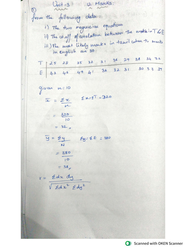 Statistics Unit 3 Imp | PDF