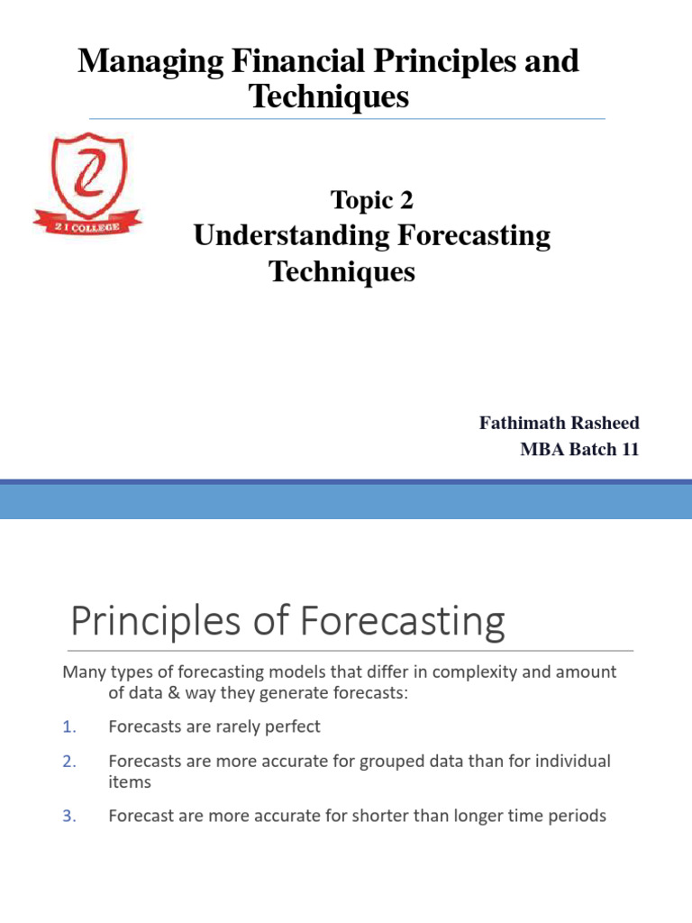 Topic 2 Understanding Forecasting Techniques | PDF | Preferred Stock | Equity (Finance)