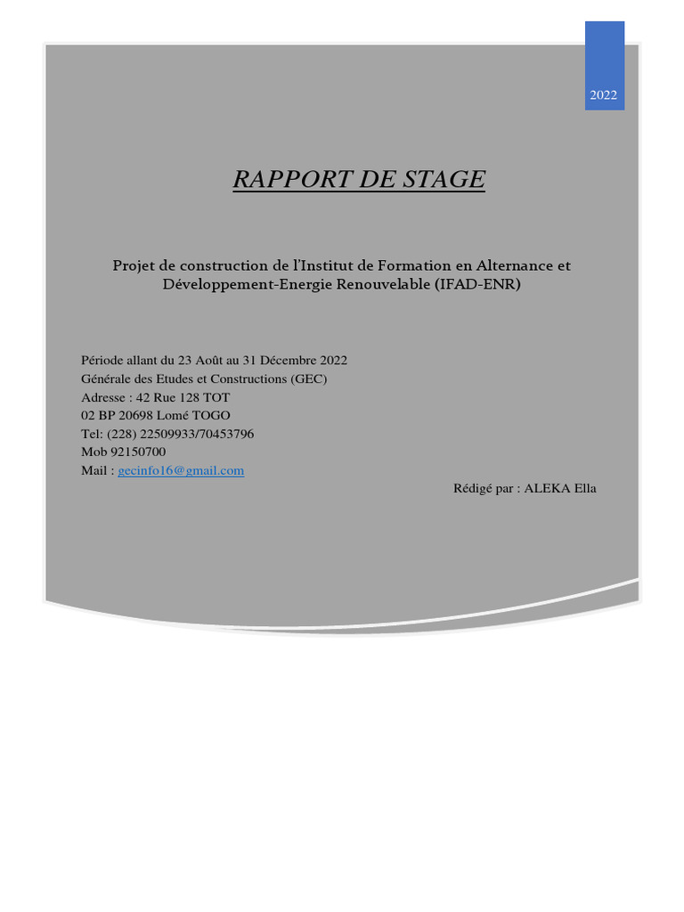 Rapport de Stage | PDF | Soudage | Construction