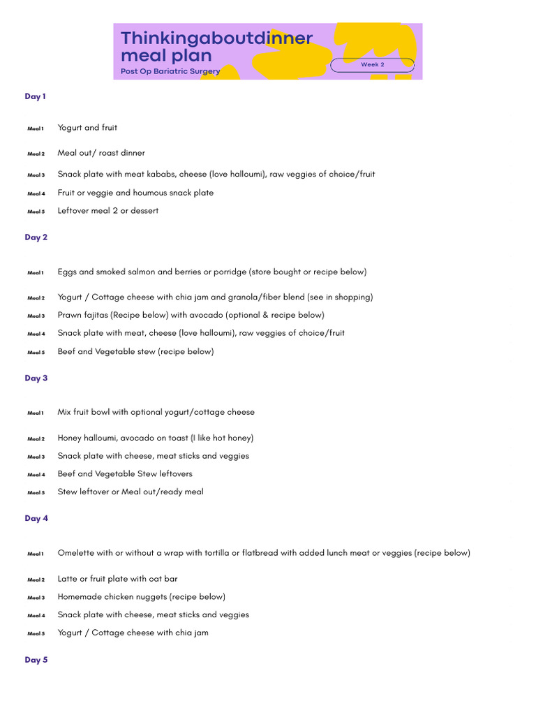 Meal Plan 2 | PDF | Meal | Lunch