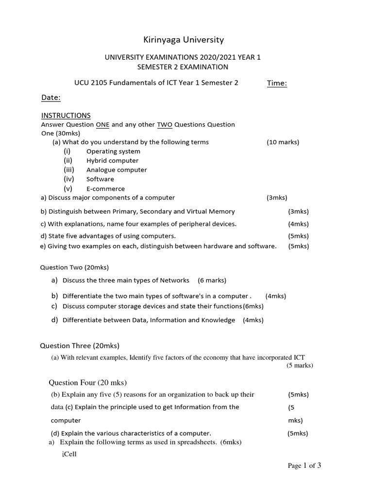 UCU 2105 Fundamentals of ICT Year 1 Semester 2 | PDF | Fashion | Textiles