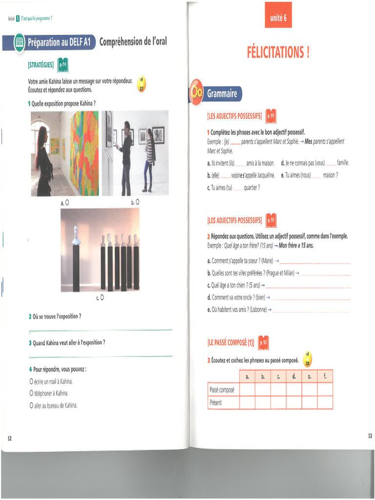 Unité 6 CAHIER D'ACTIVITÉS - EDITO A1 | PDF