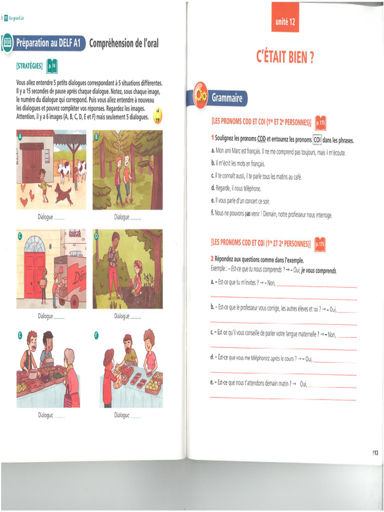 Unité 12 CAHIER D'ACTIVITÉS - EDITO A1 | PDF