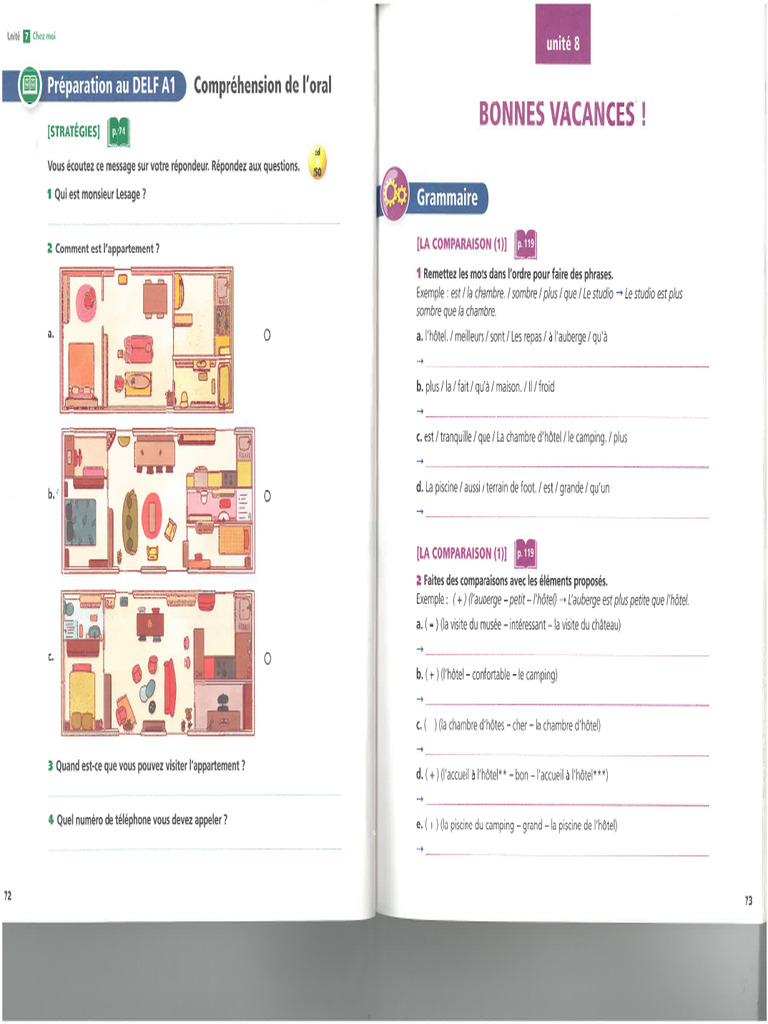 Unité 8 CAHIER D'ACTIVITÉS - EDITO A1 | PDF