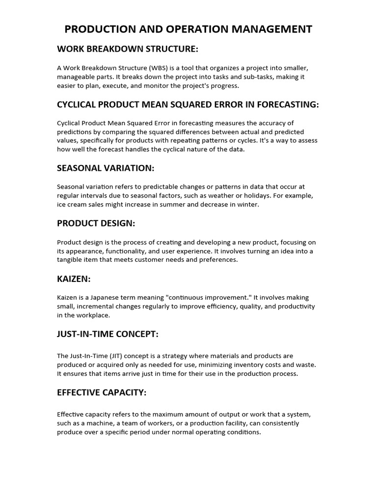 Production & Operation Management | PDF | Forecasting | Lean Manufacturing