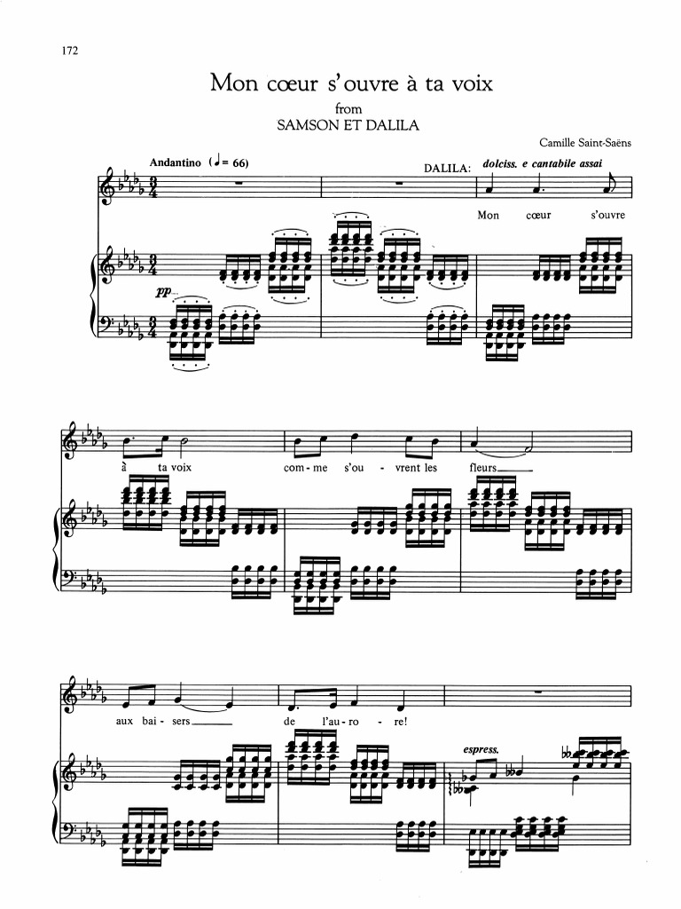Mon Cœur S'ouvre À Ta Voix (Samson Et Dalila) | PDF