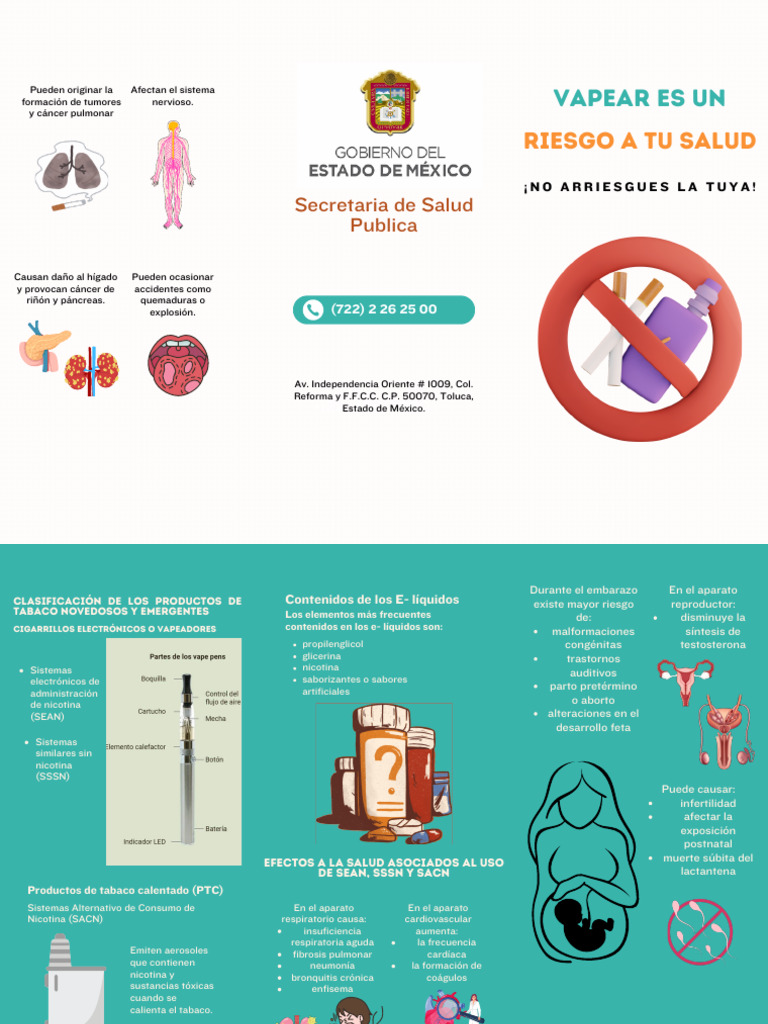 Folleto Tríptico El Vapeador | PDF | Cigarrillo electrónico | Enfermedades y trastornos humanos