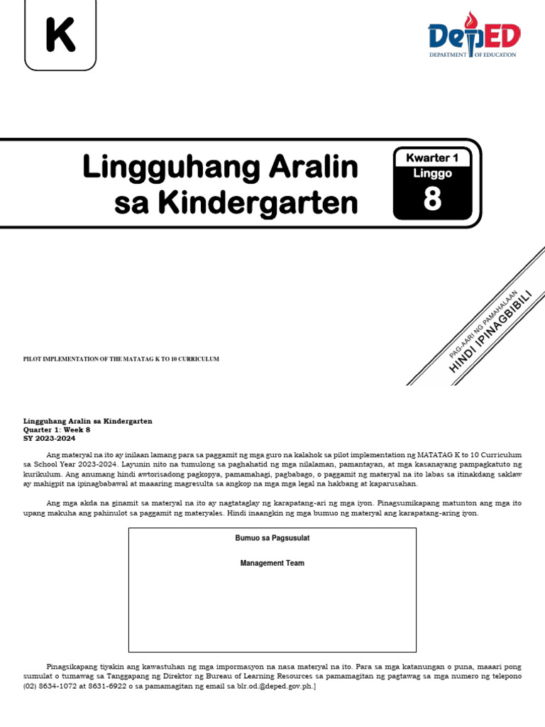 LE Kindergarten4 Q1 Week8 v.2 | PDF