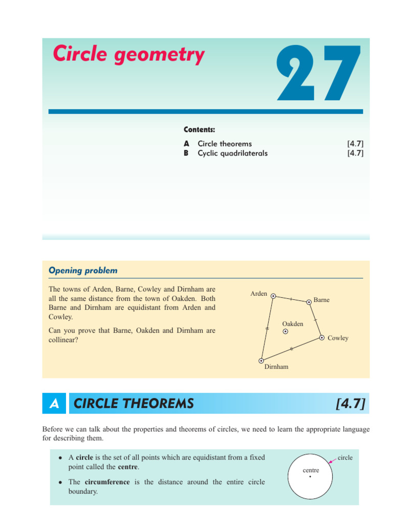 Circle Geometry | PDF | Circle | Perpendicular