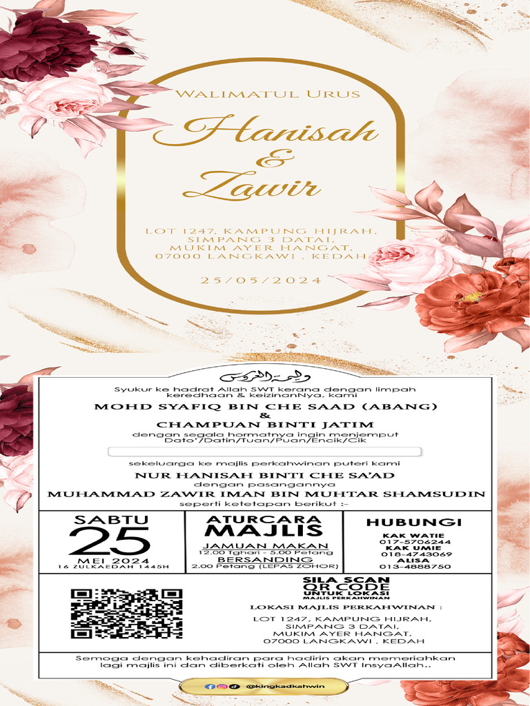 KAD JEMPUTAN PERKAHWINAN | PDF