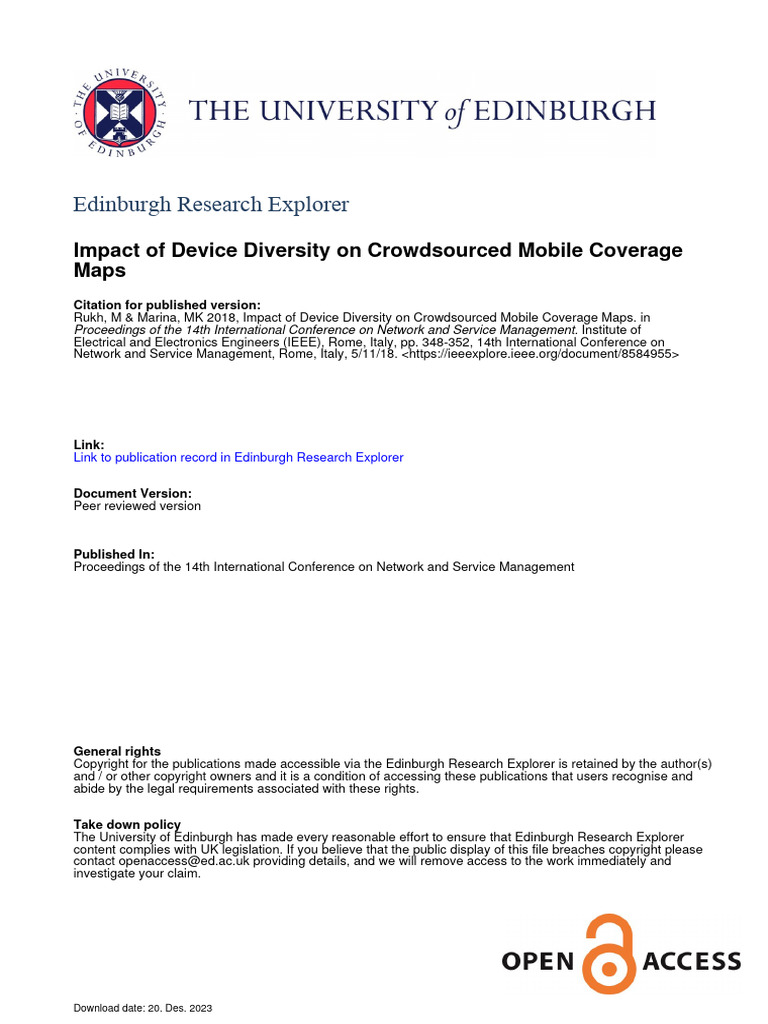 Impact of Device Diversity on Crowdsourced Mobile Coverage Maps ...