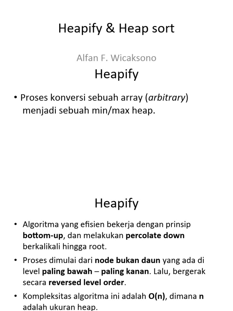 Heapify Heapsort | PDF