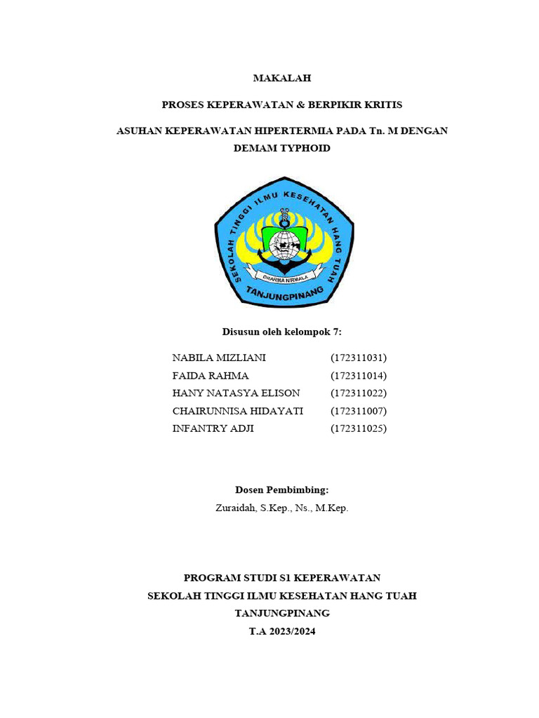 Asuhan Keperawatan Hipertermia Demam Typhoid | PDF