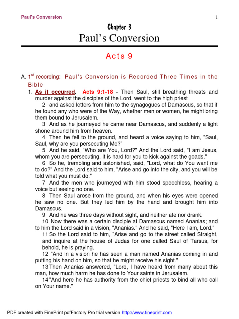 3 - Pauls Conversion | Download Free PDF | Paul The Apostle | Jesus