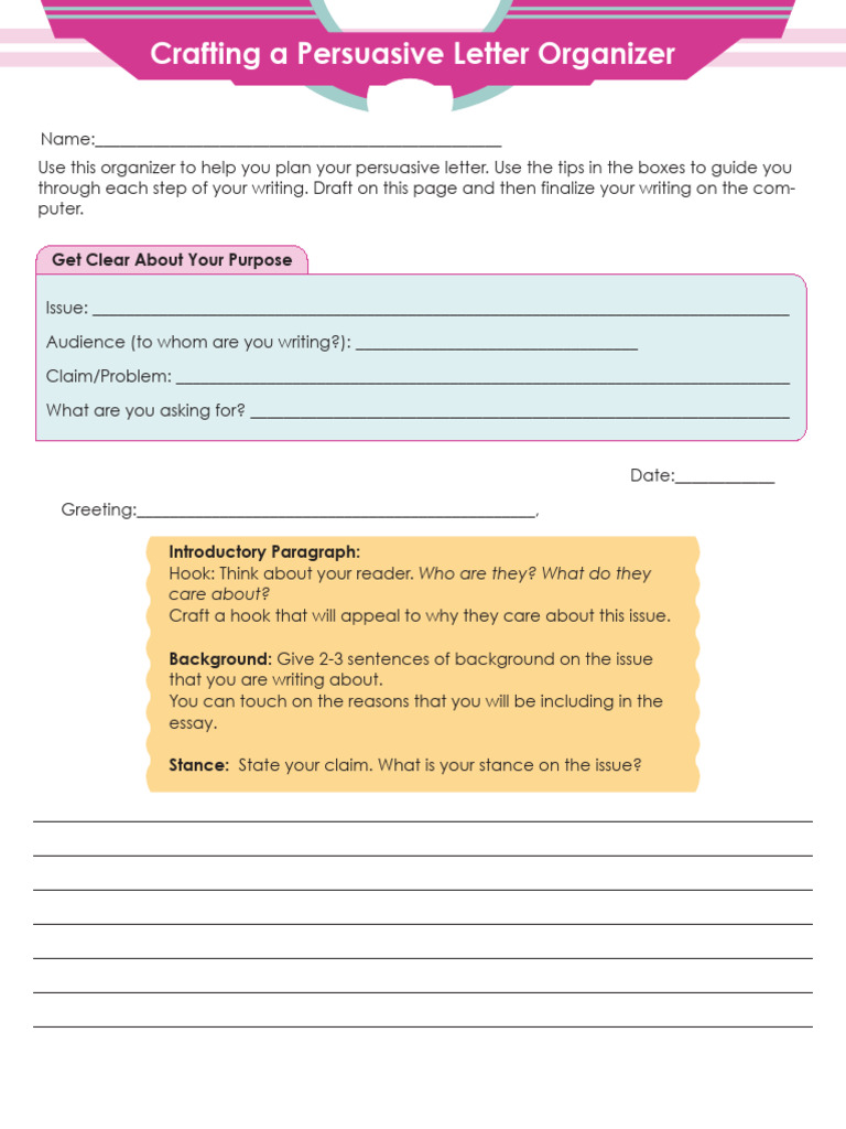 Persuasive Letter Writing Organizer | PDF | Essays | Argument