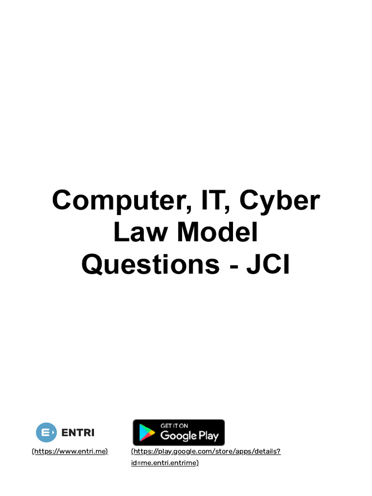Computer IT Cyber Law Model Questions JCI | PDF | Computer Network ...
