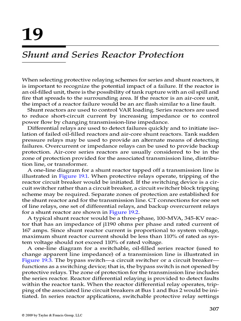 Shunt and Series Reactor Protection: © 2009 by Taylor & Francis Group ...