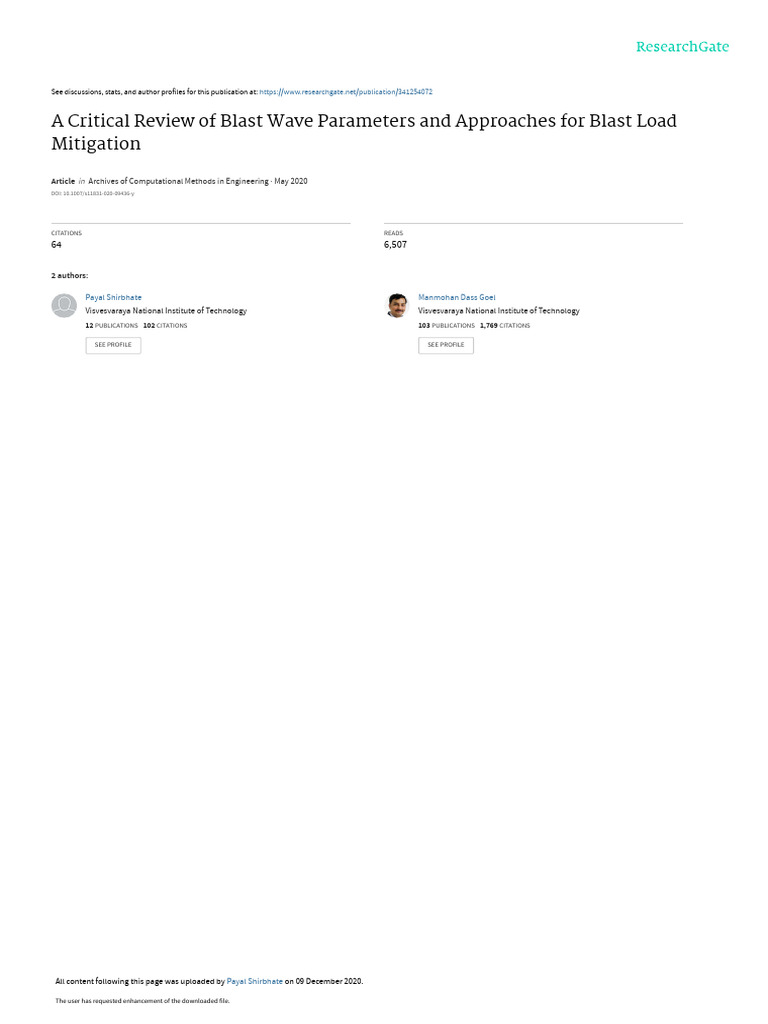 ACritical Reviewof Blast Wave Parametersand Approachesfor Blast Load ...