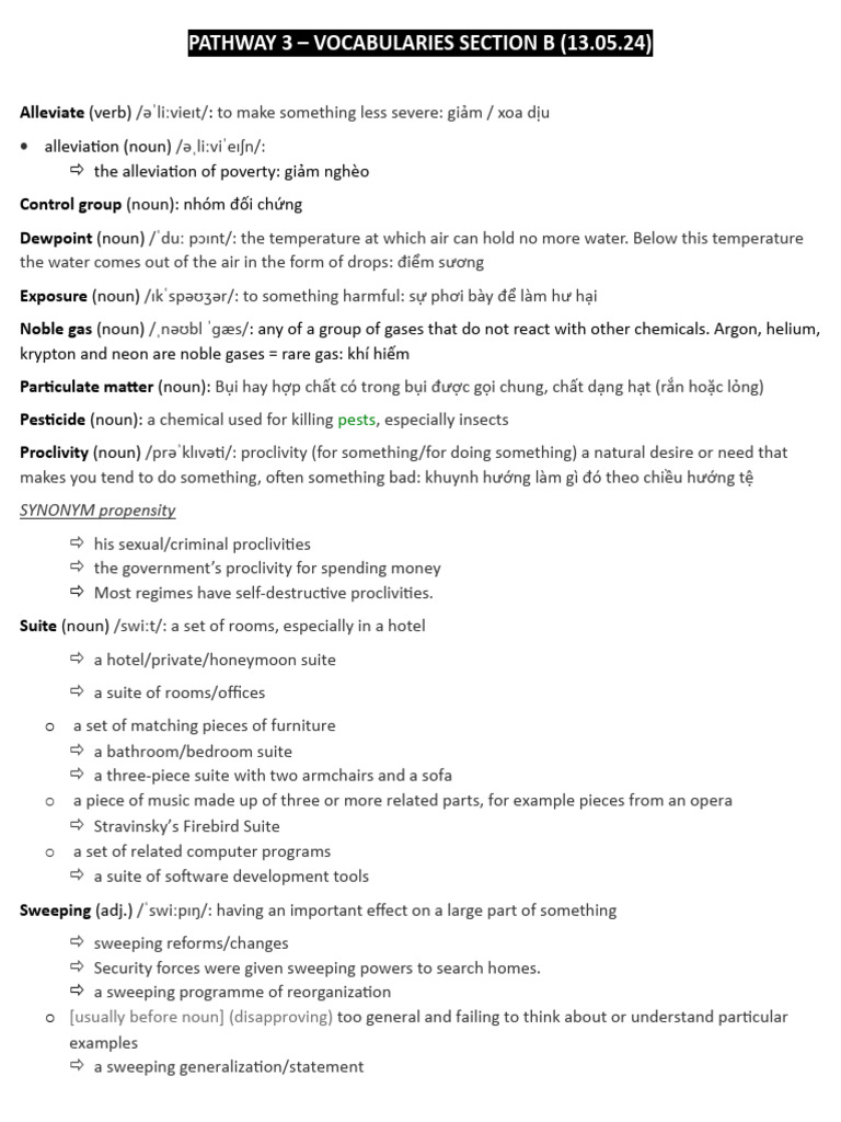 Vocabulary Definitions and Examples | PDF | Foreign Language Studies ...