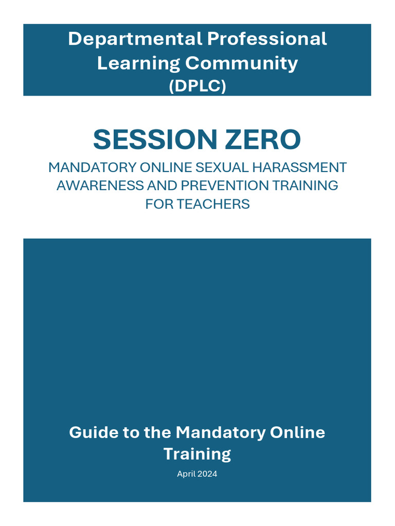 DPLC Session Zero On Sexual Harassment Awareness and Prevention Training | PDF | Sexual ...