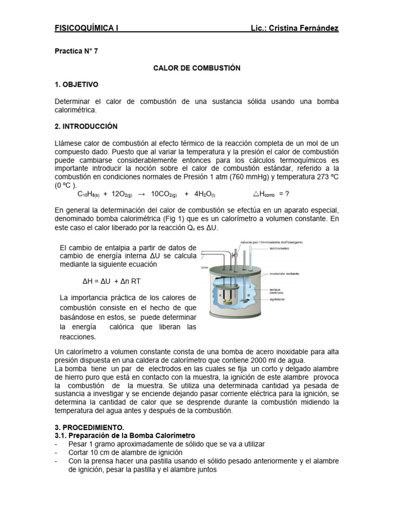 Calor de Combustión OK | PDF | Combustión | Calor