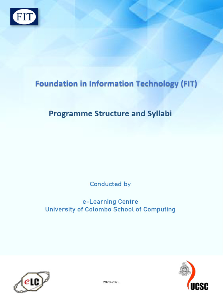 FIT Syllabus Booklet Final | PDF | Operating System | Educational ...